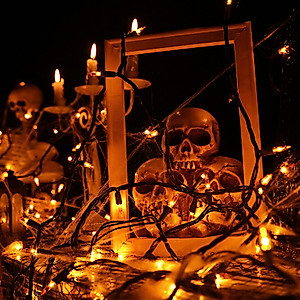 Toodour Orange Lights Halloween Lights, 33ft 100-ct Incandescent Halloween String Light, UL Certified Connectable Mini Bulbs Halloween Orange Fairy Light for Home, Garden, Halloween Party Decor