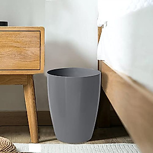 Small Trash Can – Open Top Garbage Cans for Kitchen, Office, Dorm, Bathroom, etc. –Waste Can for Compact/Tight Spaces – The Perfect Bathroom Trash Can - 2 Gallon Trash Bin – Glossy Grey