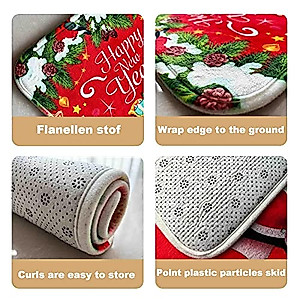 Red Truck Christmas Tree Rug:Anti-Slip Washable Christmas Truck Doormat,Christmas Kitchen Mat Suitable for Bedroom Bathroom Kitchen Mat Holiday Decoration (Truck Christmas Tree 6, 60X90cm)