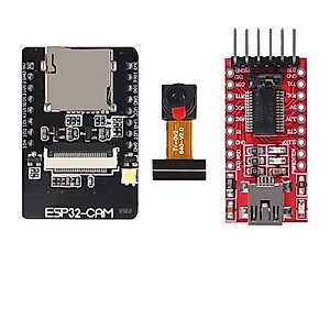 ACEIRMC ESP32-CAM WiFi + Bluetooth Module WiFi ESP32 CAM Development Board with Camera Module OV2640 2MP + FT232RL FTDI USB to TTL Serial Converter + 20 pin Jumper Wire