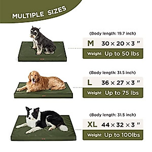 Lesure Outdoor Water-Resistant Dog Beds for Large Dogs - Dog Bed Washable with Oxford Fabric Surface, Large Orthopedic Foam Pet Bed with Removable and Durable Cover, Machine Washable