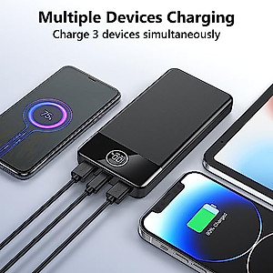 Portable Charger, 33800mAh Power Bank, 22.5W Fast Charging Battery Pack with USB C/USB A Output, Digital Display Portable Phone Charger for iPhone 15/14/13 Pro Samsung Google Android Cell Phone etc