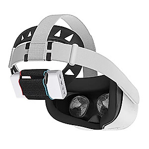 Esimen 2 in 1 Headset Strap Pad with Battery Strap for Oculus Quest 2 Head Back Padding,Gravity Pressure Balance Cushion Comfortable Soft TPU Pad Accessories (Black)