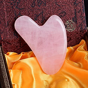 DOITOOL Massage Roller Skin Care Tools 2 Pcs Rose Roller Natural Jade Facial Roller Massager Set for Face Anti Aging Anti Wrinkle(Rose + Heart-Shaped Jade) Skincare Tools Skin Care Tools