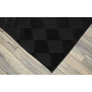 Garland Rug Diamond 3 ft. x 12 ft. Area Rug Black