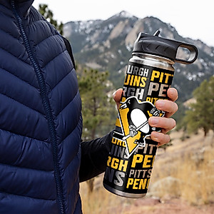 Rico Industries NHL Hockey Pittsburgh Penguins 22oz Stainless Steel Tumbler with Lid - Great For Coffee, Tea, Water or Cocktails