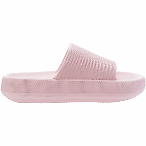 BRONAX Slides for Women Summer EVA Open Toe Pillow Slippers House Home Sandals for Indoor Ladies Soft Comfy Cushioned Thick Sole 35-36 Pink