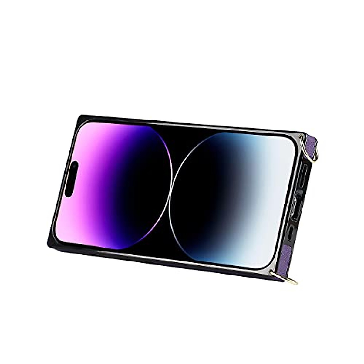 CCSmall Case for Apple iPhone 14 Pro with Card Slot Holder, Removable Adjustable Shoulder Strap Lanyard Crossbody Neck Purse Phone Case for iPhone 14 Pro KB Purple