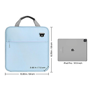 MoKo Zipper Binder, 3 Ring 2 inch Binder with Zipper,500 Sheet Capacity Multi-Pocket School Binder for Middle School, Handle and Shoulder Strap Included, Blue & Gray