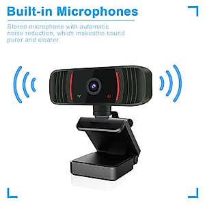 Peteme Webcam with Microphone for Desktop, 1080P HD USB Web Cameras, Computer Camera for Laptop,Plug and Play Webcam and Stereo Microphone for Zoom/Video Calling Recording/Gaming/Conferencing