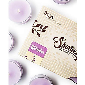 Pure English Lavender Premium Tealight Candles - Highly Scented with Essential & Natural Oils - 6 Purple Tea Lights - Beautiful Candlelight - Made in The USA - Flower & Floral Collection