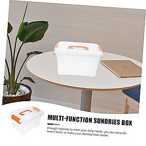 KOMBIUDA 4pcs Box Portable Storage Box Clear Stand Clear Handbags Small Plastic Bins 16 Quart Storage Containers with Lids Toy Containers with Lids Storage Containers for Organizing Make up