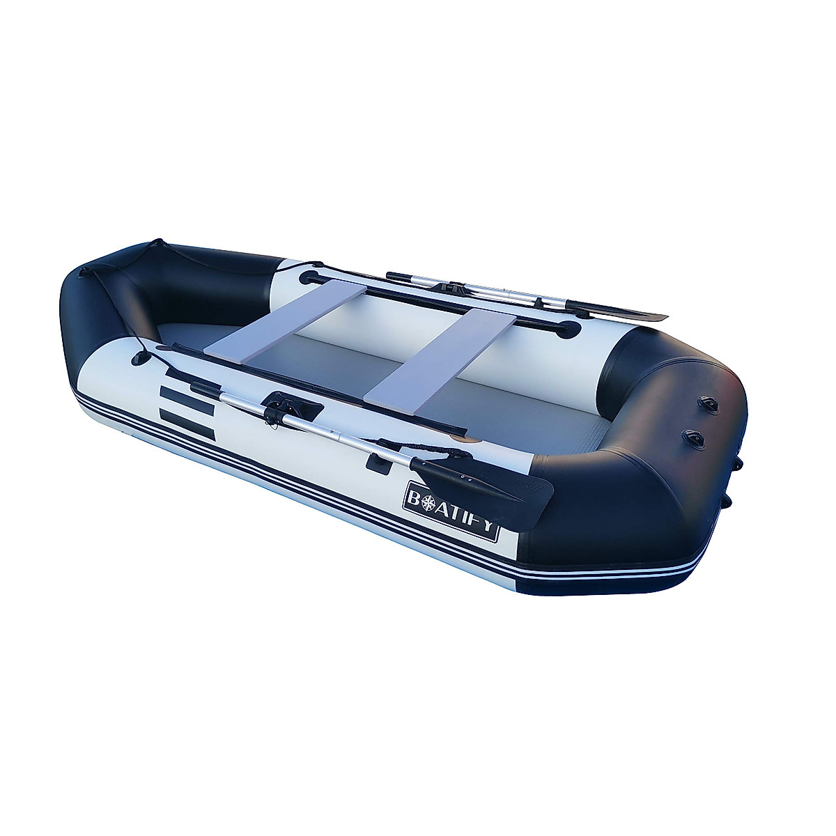 7.5ft Inflatable Fishing Boat Raft Dinghy Pontoon with Air Floor with Motor Bracket