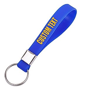 50 Custom Silicone Keychains - Personalized Rubber Keyrings for Party Favors, Events, Awareness, Motivation (Navy Blue)