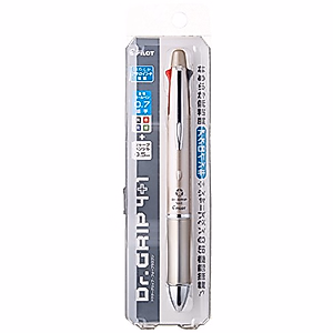 PILOT Dr. Grip 4+1, 4 Color 0.7 mm Ballpoint Multi Pen & 0.5 mm Mechanical Pencil - Champagne Gold Body (BKHDF1SFN-CG)