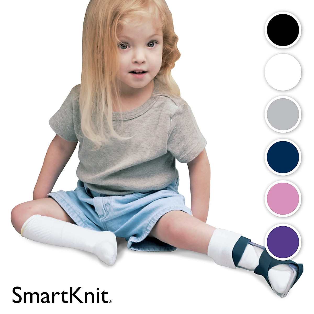 SmartKnit AFO Baby Socks - Infant Seamless AFO Interface and Sensitivity Socks (White, X-Small)