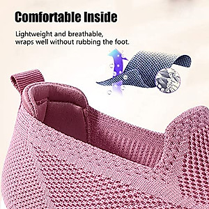 Women's Mesh Slip-On Orthopedic Sneakers with Arch Support Comfort Wide Fit Fashion Breathable Non-Slip Elderly Outdoor Sport Walking Platform Shoes (Pink,8,Female)