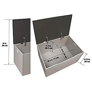 Badger Basket Flat-Top Toy Storage Chest in Grey with Charcoal Lid– Spacious, Safe Toy Box with Dual Safety Hinges and Anti-Pinch Slot