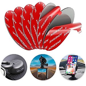 6 Pack Adhesives for Suction Cup Mount, AZXYI 53mm(2.09inch) Sticky Adhesive Replacement Kit, Compatible with Car Dashboard Pad Mounting Disk, GPS Dash Cam Suction Cup Mount and Socket Mount