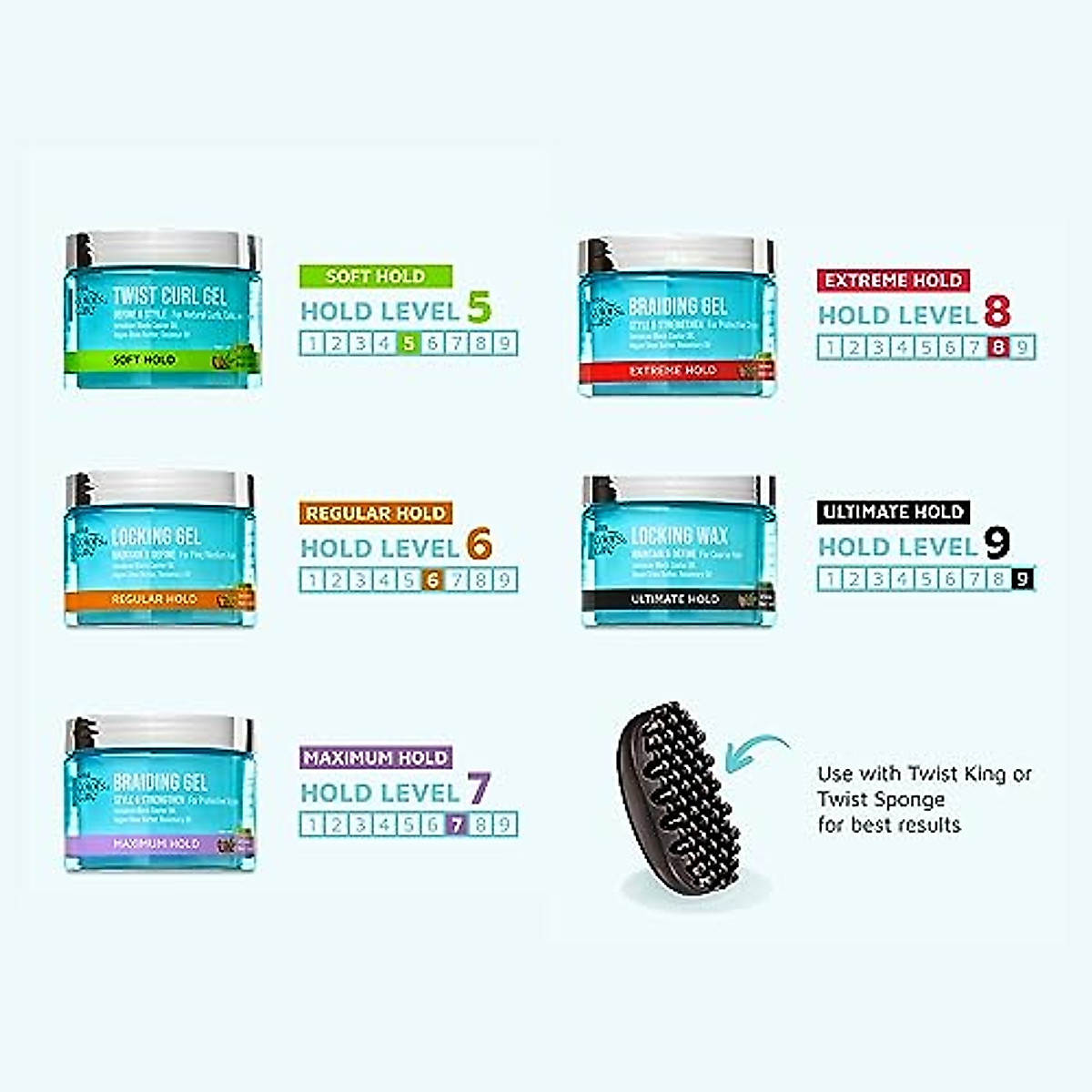 KISS COLORS & CARE Ultimate Hold Locking Wax, 6 oz. - starts and maintains locs with long lasting hold and no build up. Ideal for thicker hair textures