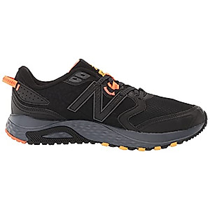 New Balance Men's 410 V7 Running Shoe, Black/Grey/Orange, 7.5