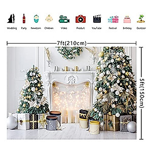 WOLADA 7x5FT Fireplace Backdrop Christmas Backdrop Fireplace Backdrops for Photography Xmas Home Party Decoration Backdrop Christmas Wall Backdrop Kids Christmas Photo Backdrop 11973