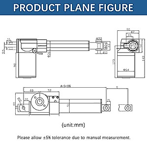 JQDML 32 Inch 32" Long Stroke Linear Actuator 12V 1320lbs/6000N Heavy Duty Speed 0.2"/sec Electric Actuator with Mounting Brackets for Massage Bed, Table Lift, Window Opener,Door Opener