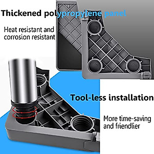 Refrigerator Base Moisture Proof Dishwasher holder stand with Adjustable 4 legs Height 5.9" Air Conditioner Base ice maker High Rack furniture Stainless Steel Base(legs height: 5 ³³/₆₄ inches)
