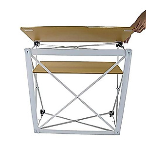 BannerBuzz Fabric Pop Up Counter Display, Portable Tradeshow Promotional Retail Display Booth, Pop Up Aluminum Frame with Wooden Top, 5.25' X 2.75' (Hardware Only)