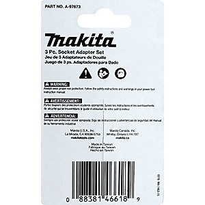 Makita A-97673 Impactx 3 Pc 2″ Socket Adapter Set