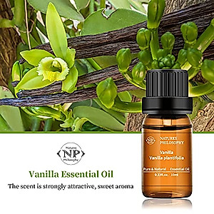 Vanilla Essential Oil - Pure and Natural Vanilla Essential Oil for Diffuser & Aromatherapy, Skin Care, Soap Making and Home Fragrance - 10ML