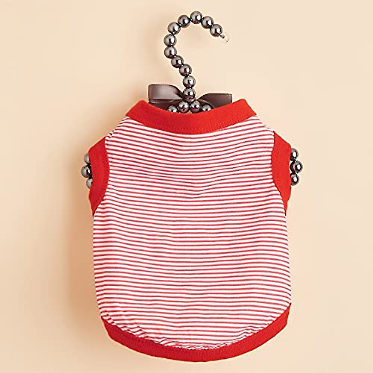 HonpraD Girl Dog Clothes Large Breed British Cotton Vest Dog Style Breathable Cat T-Shirt Striped Sleeveless Pet Clothes