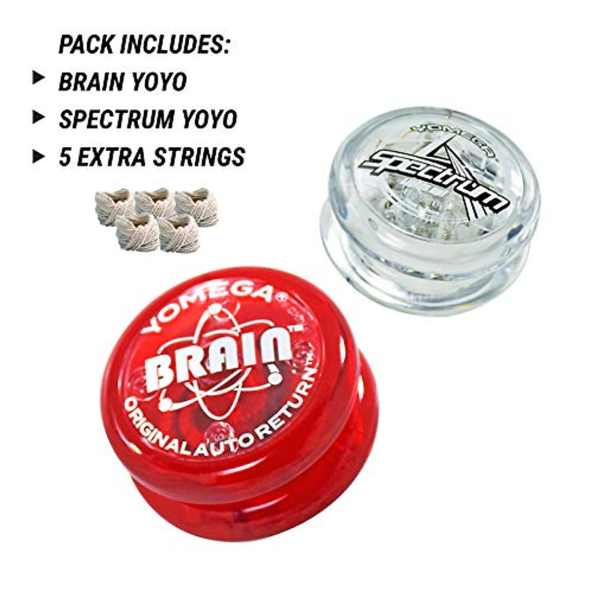 Yomega 2 Legendary Spinners The Original Yoyo with A Brain & Spectrum Light up Fireball Transaxle YoYo with LED Lights for Kids, Beginner, Intermediate and Pro Level String Trick Play (Brain-Spectrum)