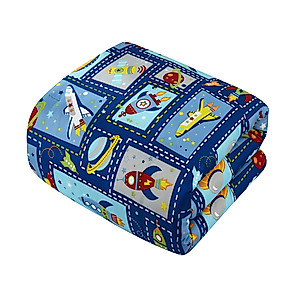 Chic Home Spaceship 4 Piece Comforter Set Space Explorer Extraterrestrial Theme Youth Design Bedding-Throw Blanket Decorative Pillow Sham Included, Twin