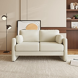 VASOENY 58.7" Modern Loveseat Sofa, Soft Chenille Fabric Love Seat Couch, 2 Seater Comfy Upholstered Leisure Sofa Loveseat Couches with 2 Waist Pillow for Living Room, Bedroom, Office