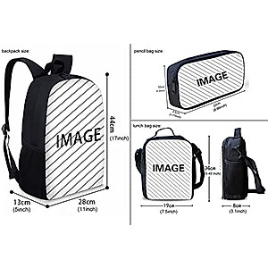 UZZUHI American Black Girl School Backpack with Lunch Bag,Art Afro Girls Backpack 2Nd/ 3Rd/4Th/5Th 6th Grade Preschool Elementary Kids Bookbag School Pencil Case