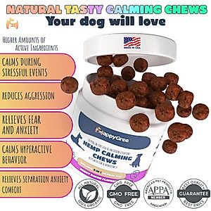 Best Natural Health Supplements for Dogs, Various Formulas & Benefits - Vet Recommended, 170 Natural Soft Chews - Smoky Bacon Flavor, Made in The USA (Hemp Calming)