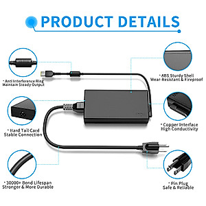VHBW Replacement for Lenovo 170W Charger Power Adapter Compatible with Lenovo ThinkPad P50 P51 P52 P53 P70 P71 P73 W540 W541 T460p T540p Legion 5 5P S7 Y530 Y540 Y720, ADL170SCC3A ADL170NLC2A