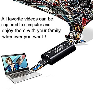 DIGITNOW HDMI Video Capture Card, 4K HDMI to USB 2.0 Video Audio Converter, Full HD 1080p for Editing Video/Games/Streaming/Online Teaching