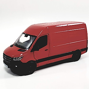 KiNSMART 2019 Mercedes-Benz Sprinter Cargo Van Fire Engine Red 1:48 O Scale Die Cast Metal Model Toy Car w/ Pullback Action