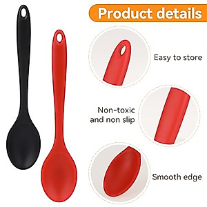 KALIONE 4 Packs Silicone Mixing Spoon, Multicolor Cooking Spoons, Heat Resistant Basting Spoons, Silicone Utensil spoons for Cooking, Nonstick Stirring Cooking Spoons Tools Set for Kitchen Cooking