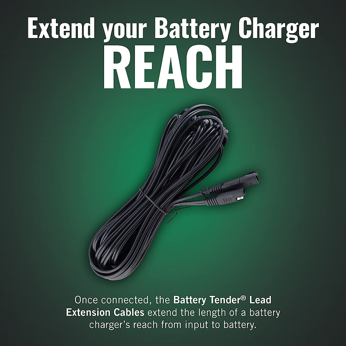Battery Tender 25 Foot Extension SAE Cable 4 Pack - Designed for Use with Battery Tender Chargers - Quick Connect Plugs for Easy Connection to Motorcycle, Cars, ATVs and More - 081-0148-25-BG4