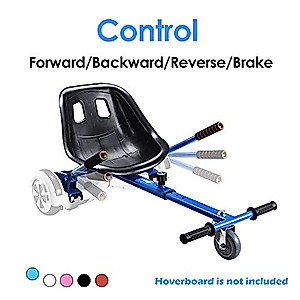 Hoverboard Seat Attachment Go Kart Accessories Conversion Kit, Transforming Self Balancing Scooter into Go-Kart, Adjustable Frame, Fits Kids to Adults, Compatible for 6.5'' 8'' 10'', Blue