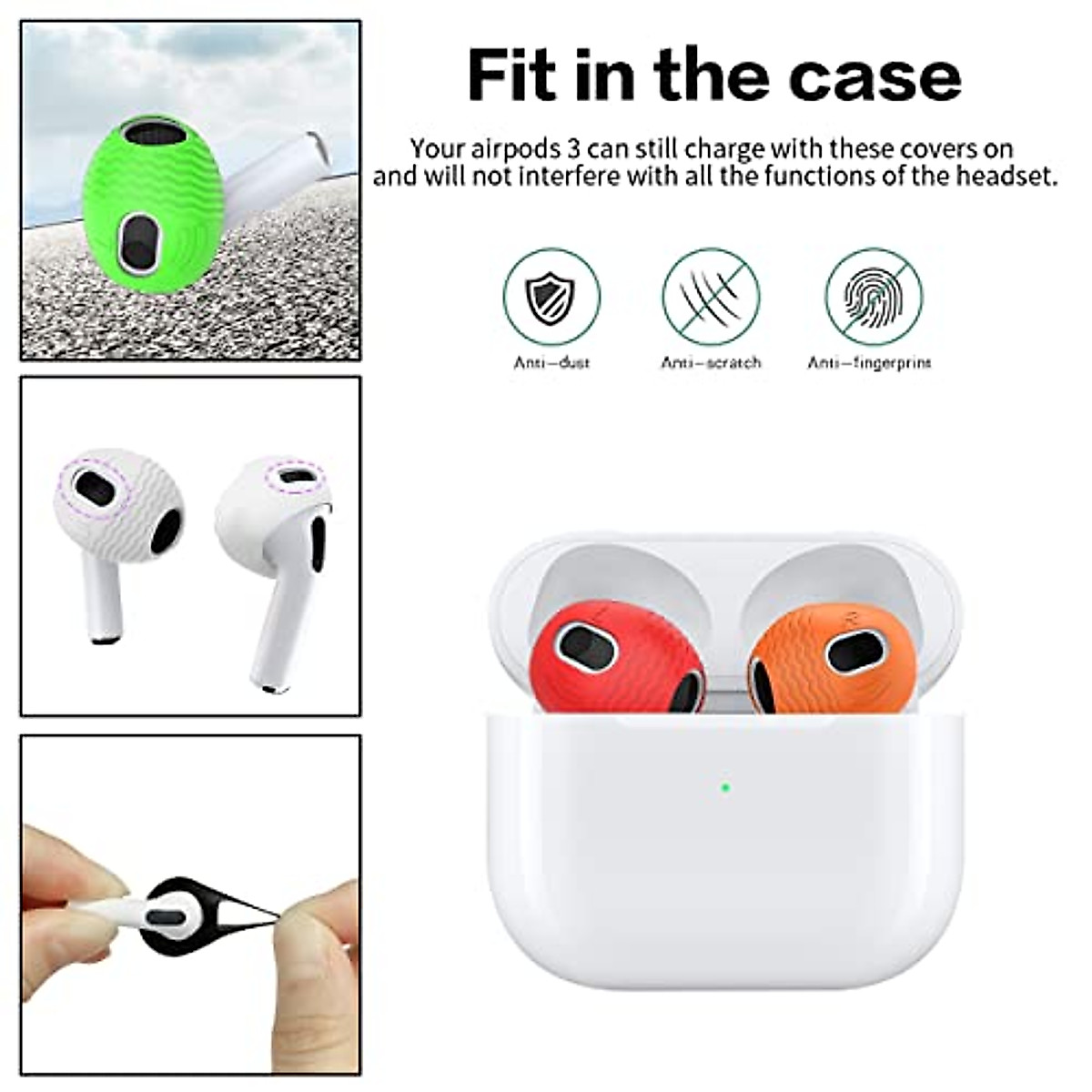 (5 Pairs) for AirPods 3 Ear Tips Covers, Silicone Anti-Slip Ear Covers Accessories Compatible with AirPods 3rd Generation 2021