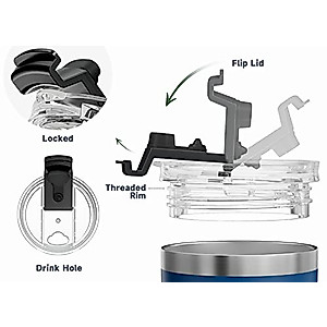 Meoky 20oz Insulated Coffee Mug with Leak Proof Lid, Cupholder Friendly, Double Wall Stainless Steel Travel Coffee Mug with Handle for Car, Home, Office