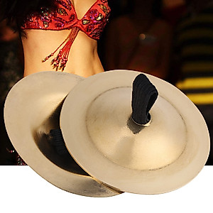 Mxzzand Dancing Zills, Brass Finger Cymbal Convenient Universal for Musical Instrument