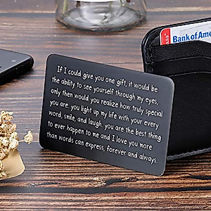 Wallet Insert Card Valentines Gifts for Him Her Men Husband Valentine from Wife Girlfriend Boyfriend Anniversary Birthday Gifts Mini Love Note Wedding Engagement Gifts for Groom Fiance Christmas