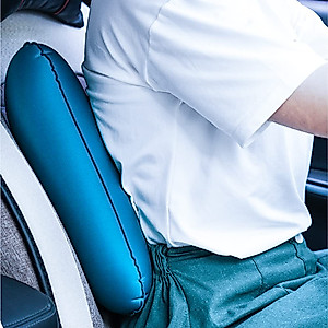 FLMAIPU Inflatable Travel Pillow, Lumbar Support Air Pillow for Traveling Airplanes/Cars/Buses/Trains/Office (Blue Reef)