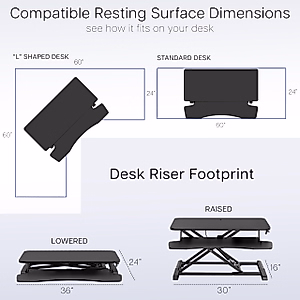 VIVO 36 inch Desk Converter, K Series, Height Adjustable Sit to Stand Riser, Dual Monitor and Laptop Workstation with Wide Keyboard Tray, Black, DESK-V036KB