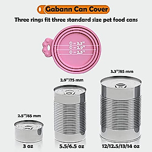 Gabann Cat Food Can Lids, Silicone Can Covers for Cat & Dog Food Cans, Food Safe, BPA Free & Dishwasher Safe, Fit All Standard Size Cans Reusalbe Can Caps Lids, 4 Pack